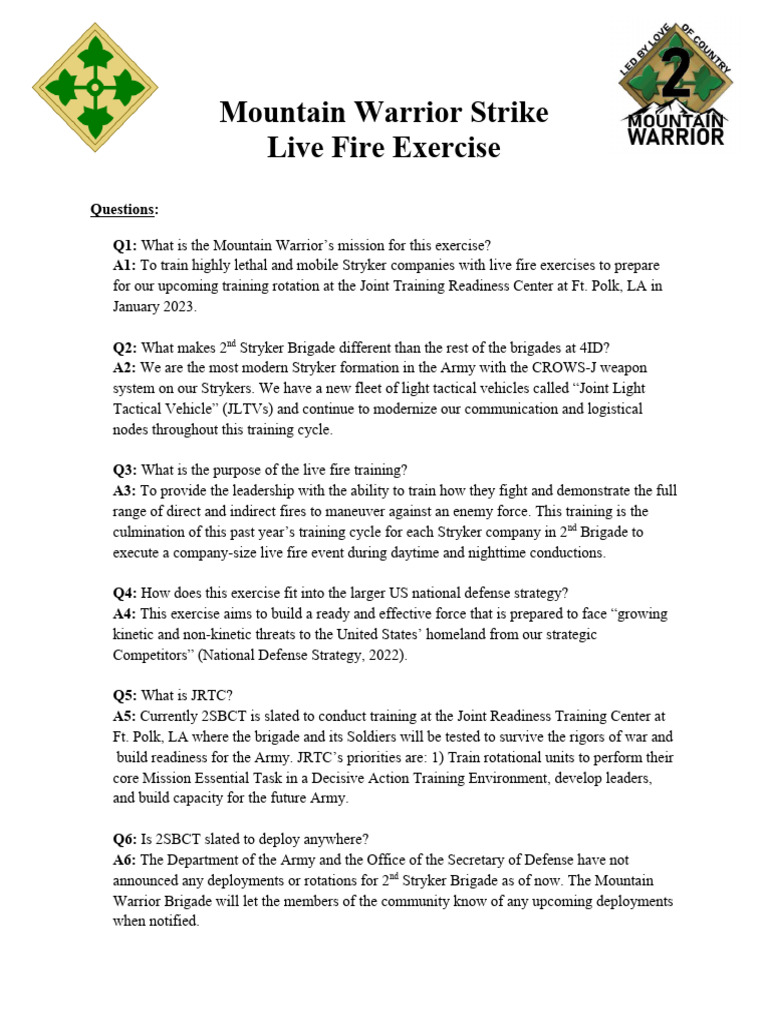 Mountain Warrior Strike | PDF