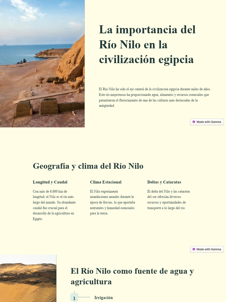 La Importancia Del Rio Nilo en La Civilizacion Egipcia | PDF | Nilo ...