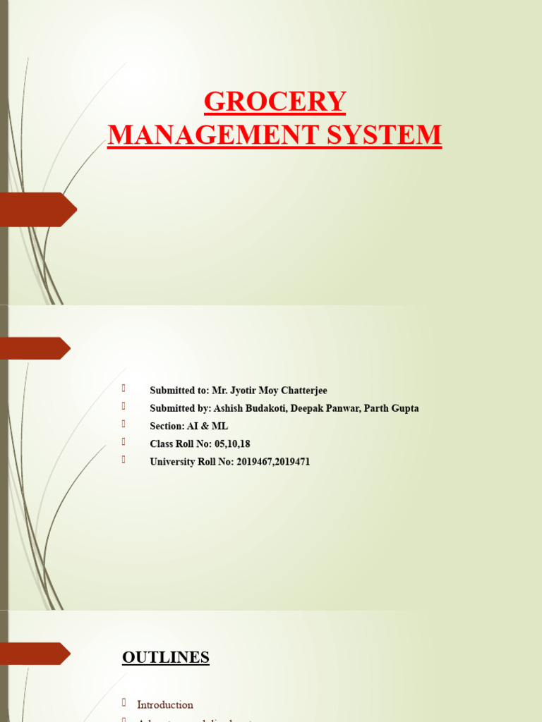 Grocery Management System | PDF | Retail | E Commerce