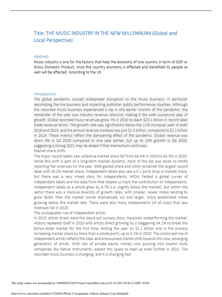 Music Industry Trends Post-Pandemic | PDF | Download | Copyright ...