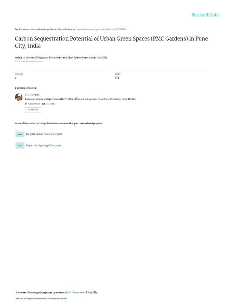 Copper Tamhan in Urban Green Spaces | PDF | Carbon Sequestration | Soil