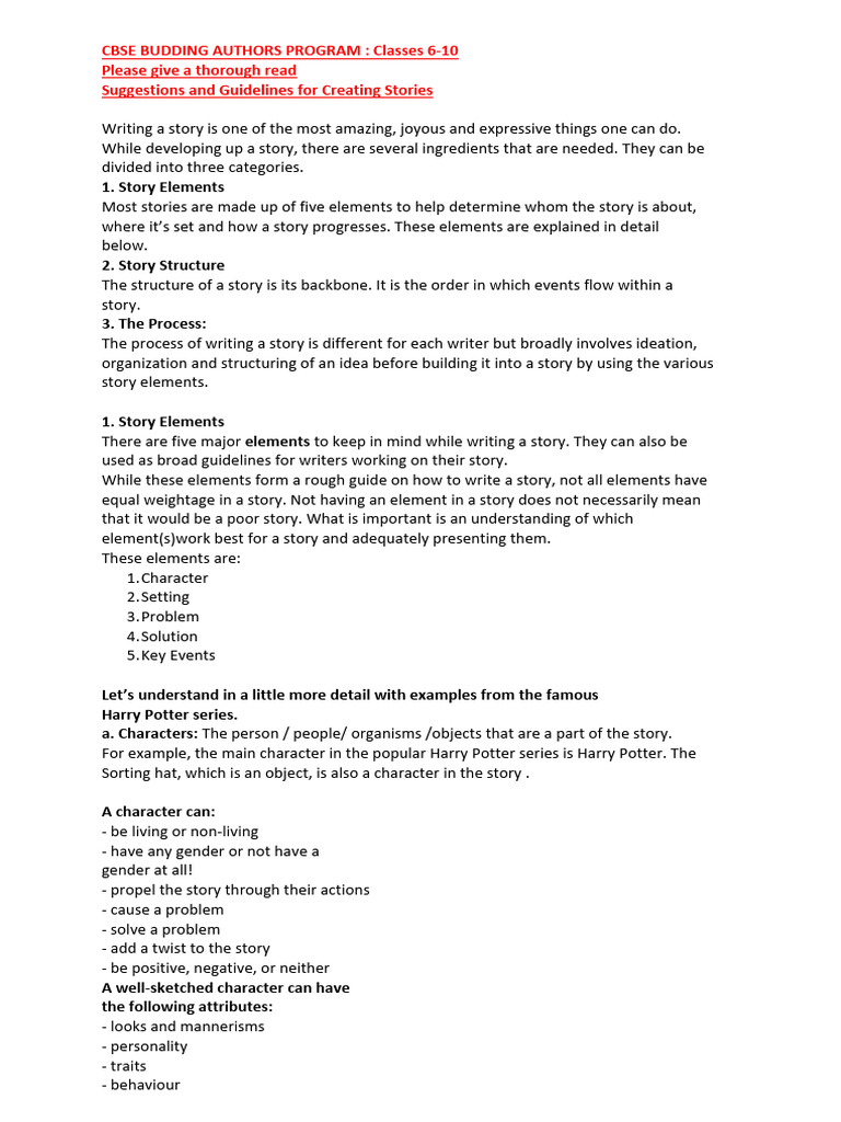 Budding Author Program Class 7& 8 | PDF | Harry Potter | Plot (Narrative)