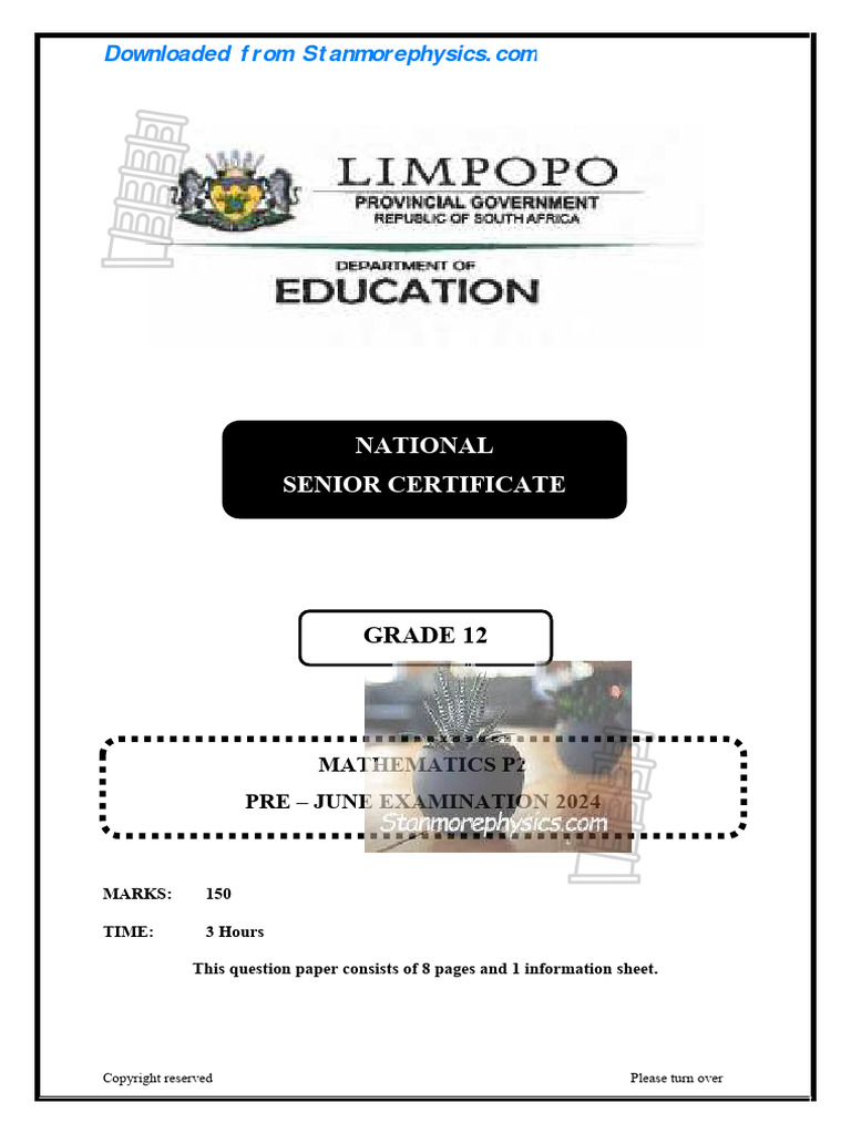 LP-Maths-Grade-12-Pre-JUNE-2024-P2-and-Memo | Download Free PDF | Circle | Elementary Mathematics