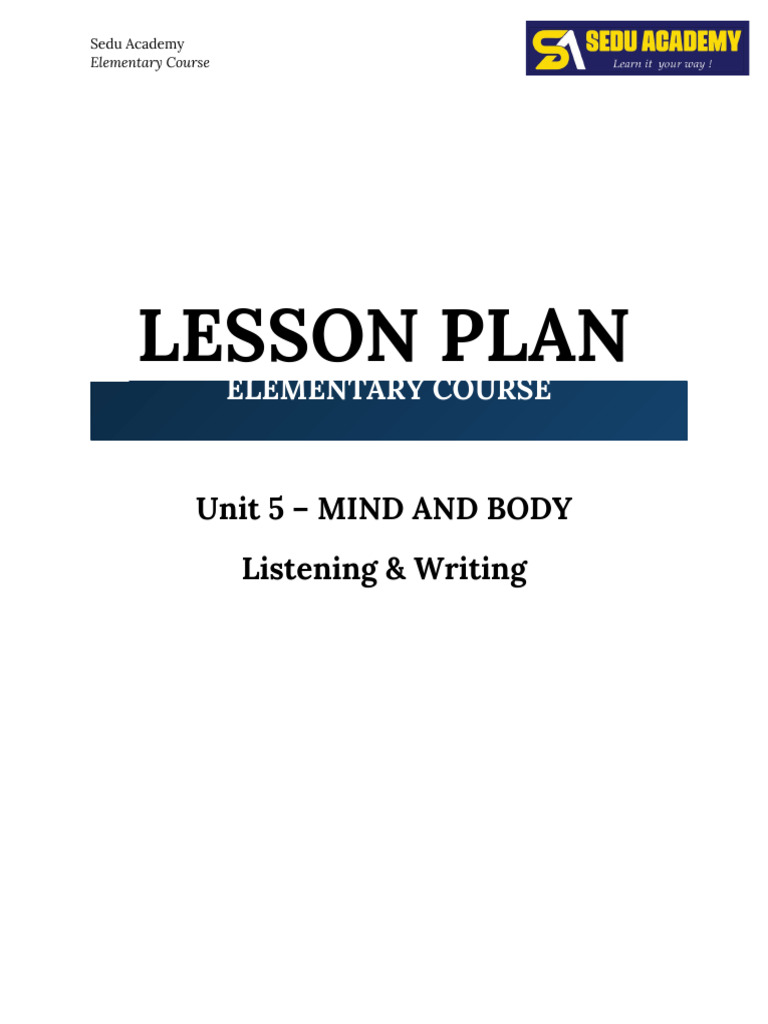 EM - Unit 5 (L+W) LESSON PLAN | PDF | Cognition | Cognitive Science