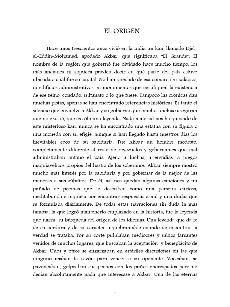 El Origen | PDF