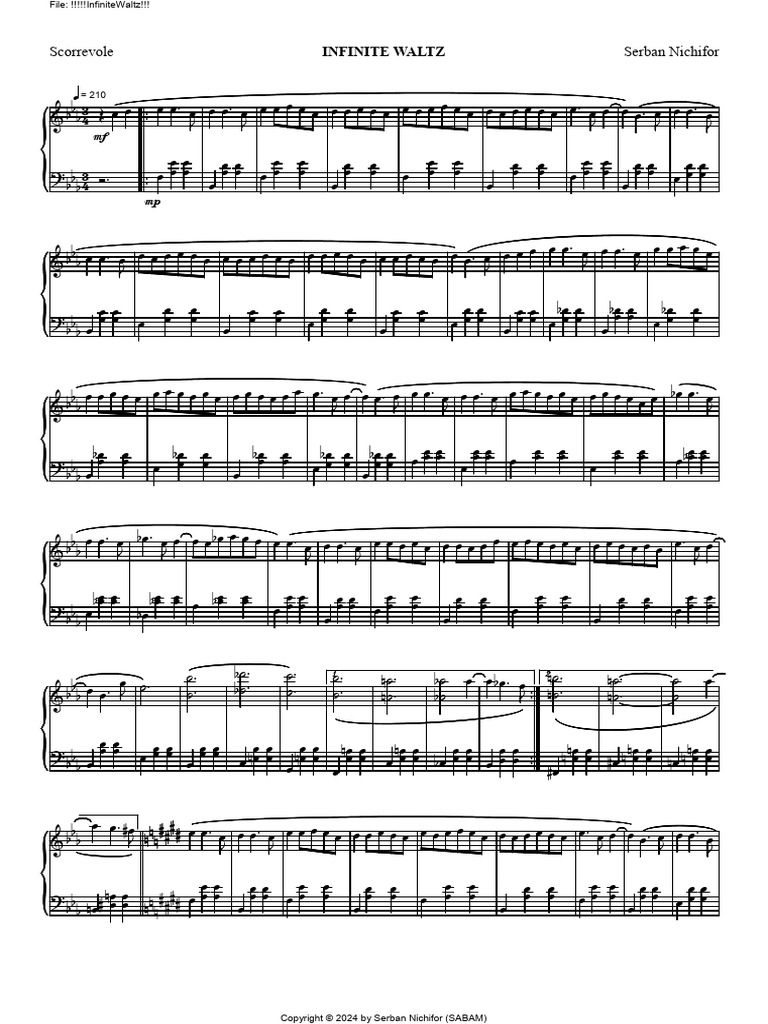Serban Nichifor: INFINITE WALTZ For Piano | PDF | Foreign Language Studies