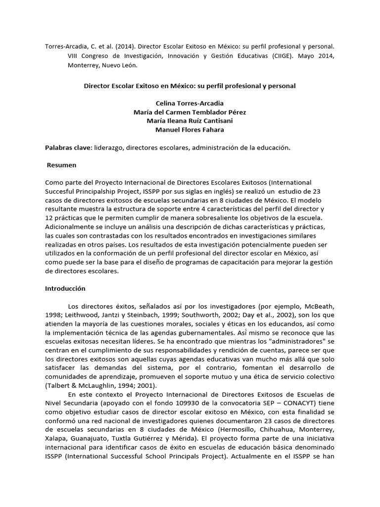 Director Escolar Exitoso en Mexico Su Pe | PDF | México | Escuelas