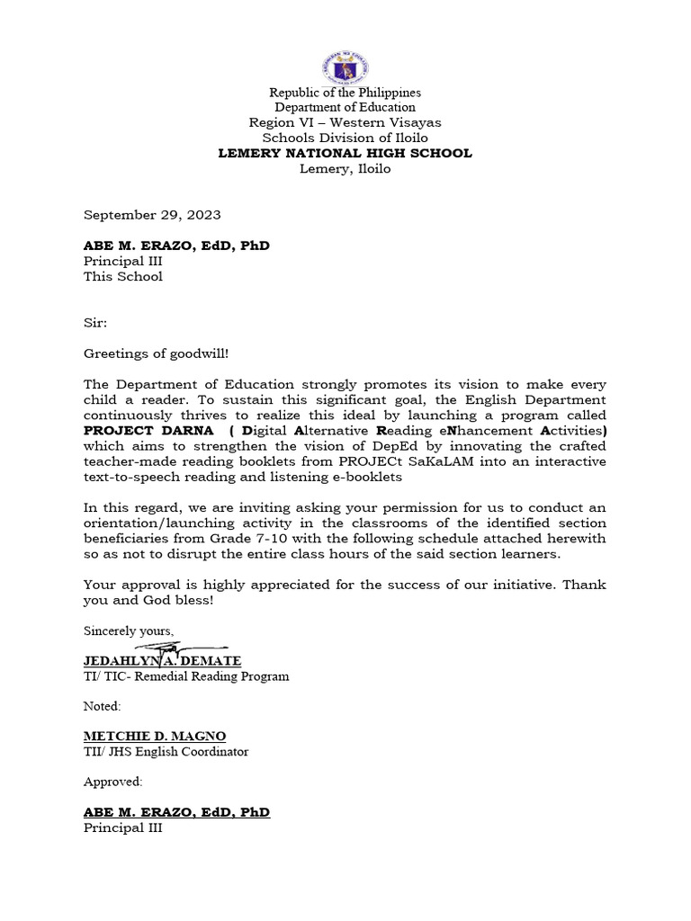 Project DARNA: Reading Program Launch | PDF