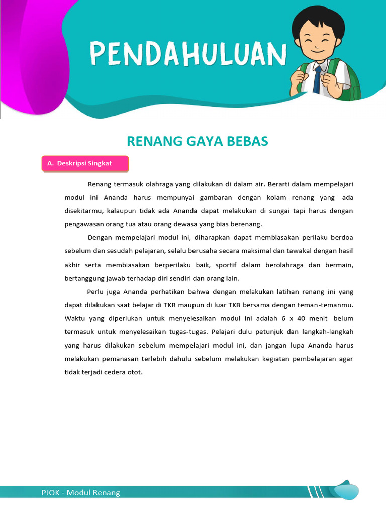 Modul PJOK Renang Gaya Bebas-Halaman-1 | PDF | Karier & Perkembangan
