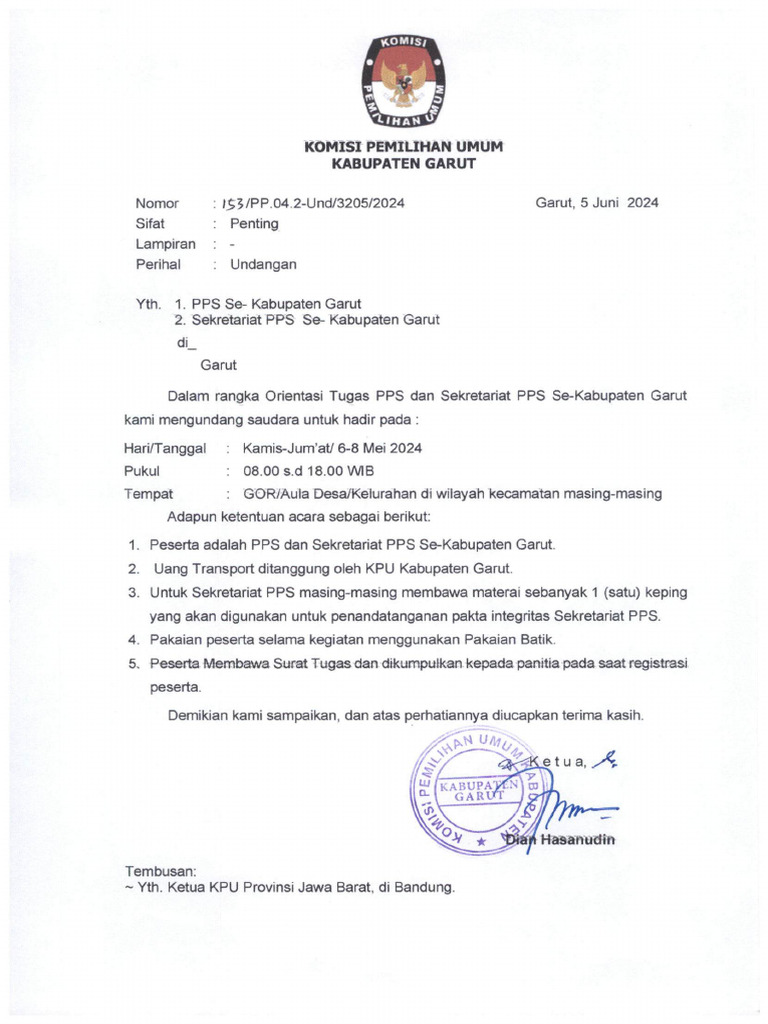 Undangan Ortug Pps Dan Set Pps | PDF