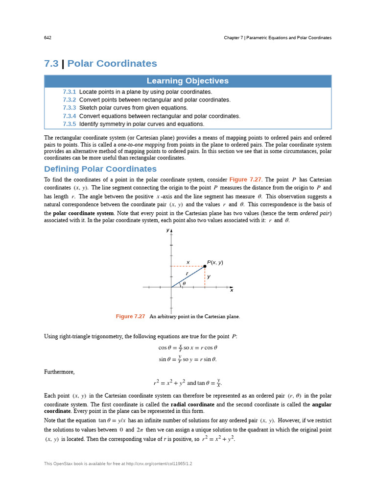 Sec 7.3 | PDF | Coordinate System | Equations