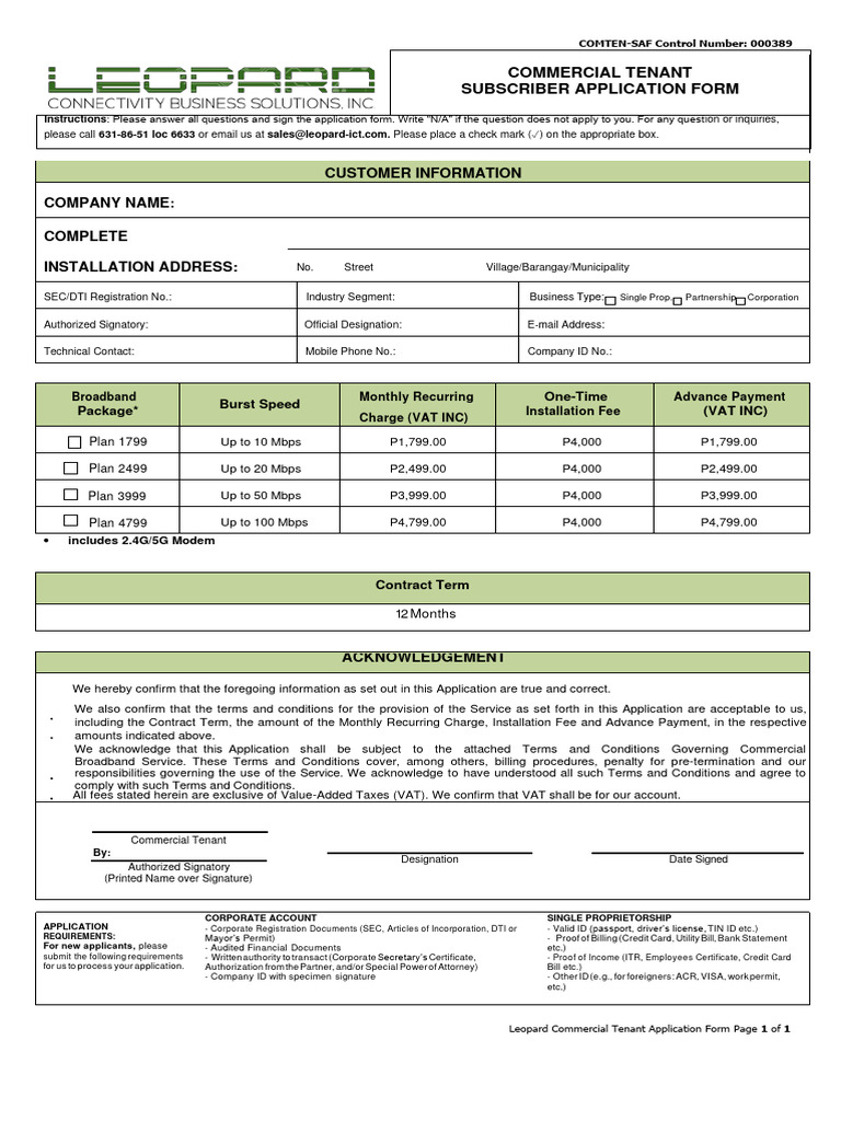 Commercial City Application Form | PDF | Value Added Tax | Credit Card