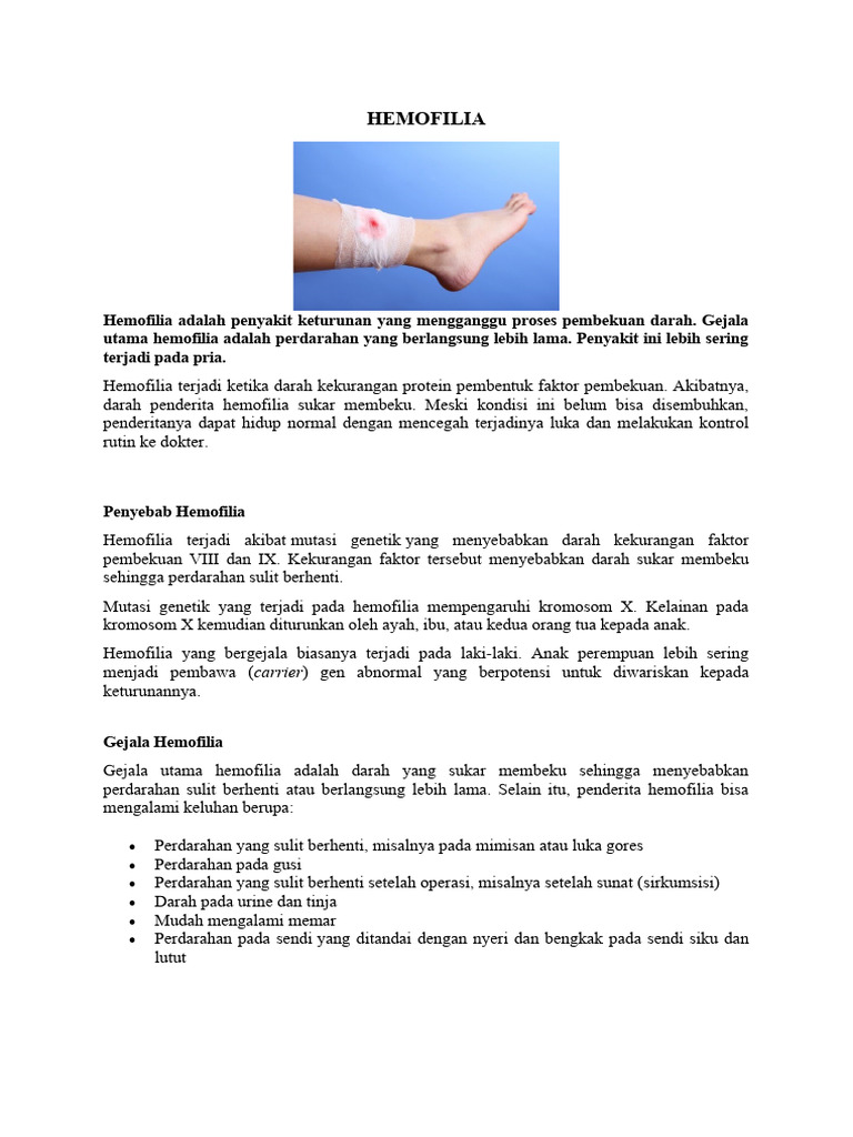 HEMOFILIA | PDF | Pengembangan Diri | Kesehatan Holistik