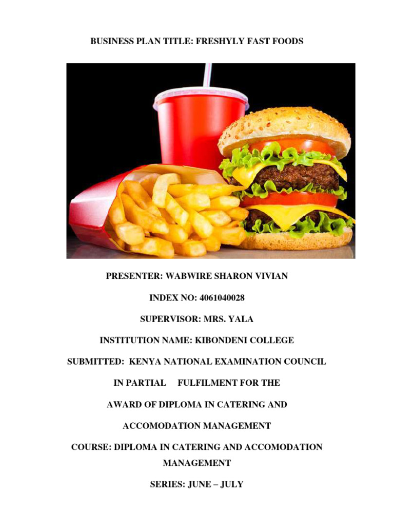 Freshly Fast Foods Business Plan | PDF | Fast Food | Marketing