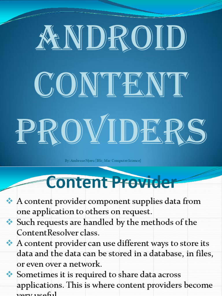 Android - Content Providers | PDF | Databases | Uniform Resource Identifier