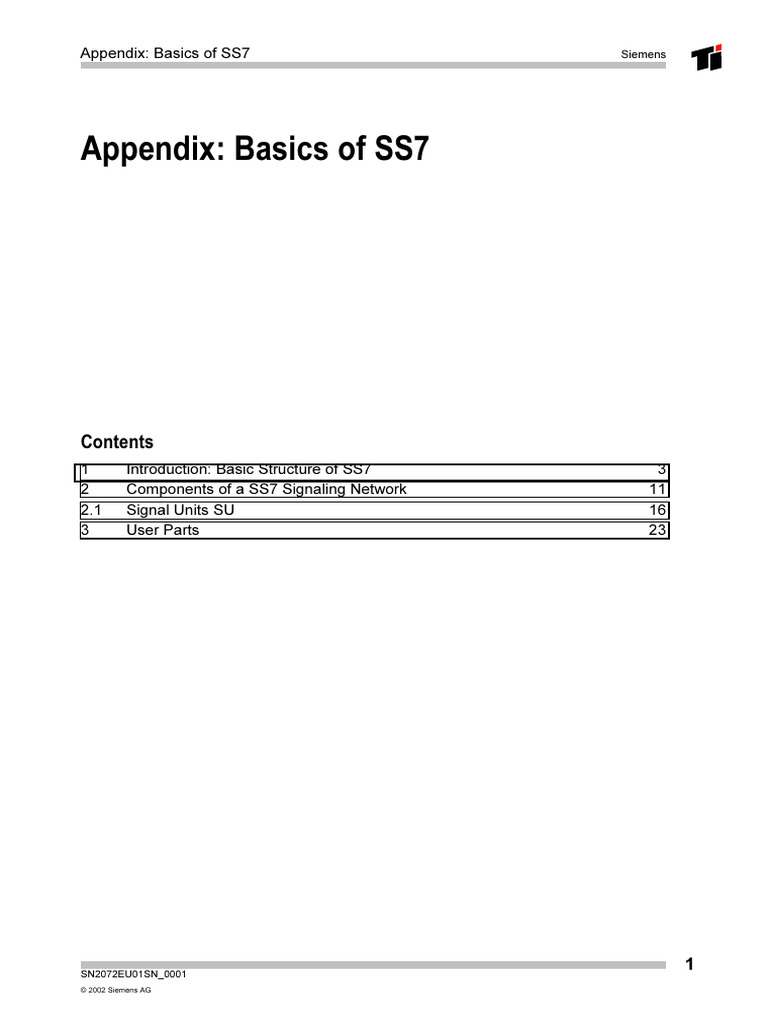 Basics of SS7 Signaling Network | PDF | Telephone Exchange | Computer Network