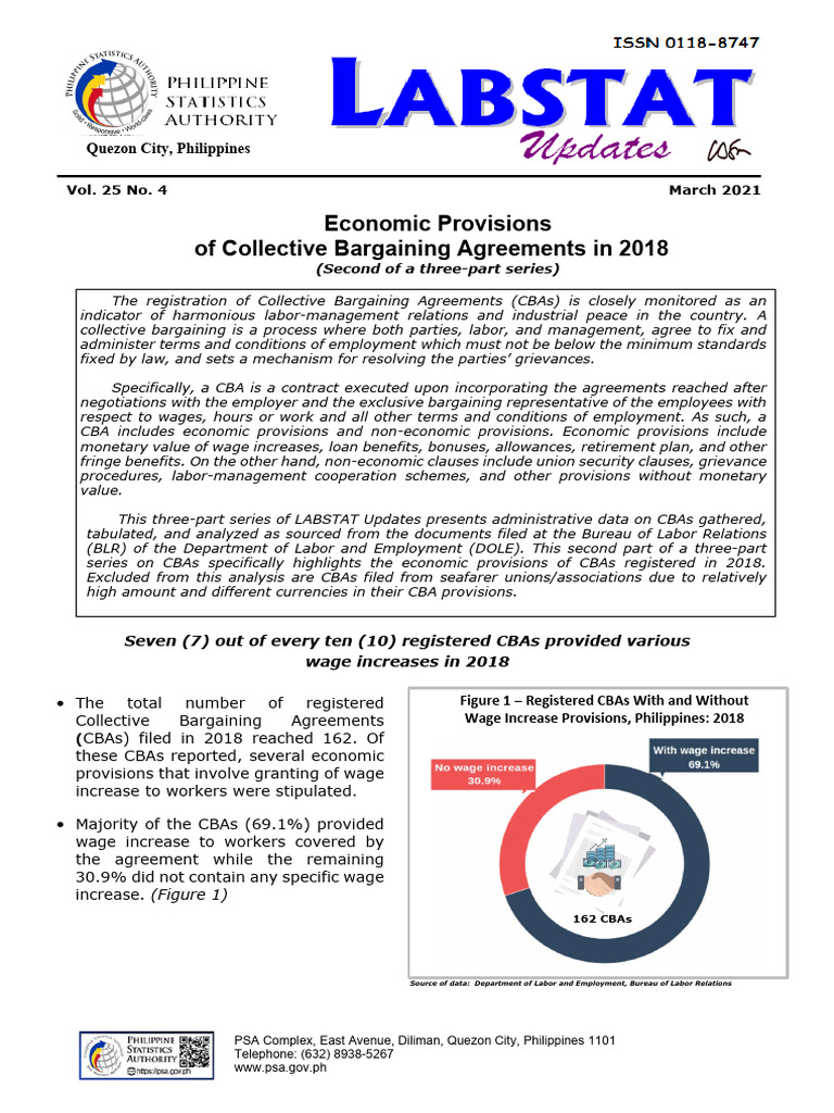 4 - LABSTAT Updates - CBA Econ Provisions in 2018 - Signed | PDF ...