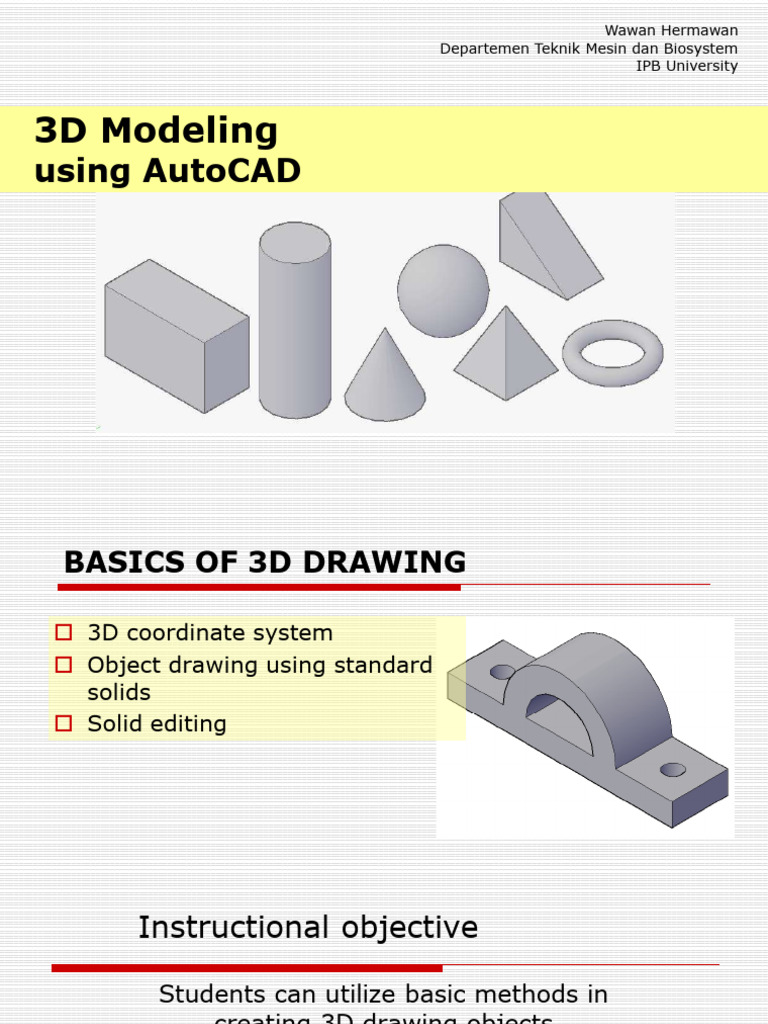 Basics of 3D Drawing 2022 | PDF | Cartesian Coordinate System ...