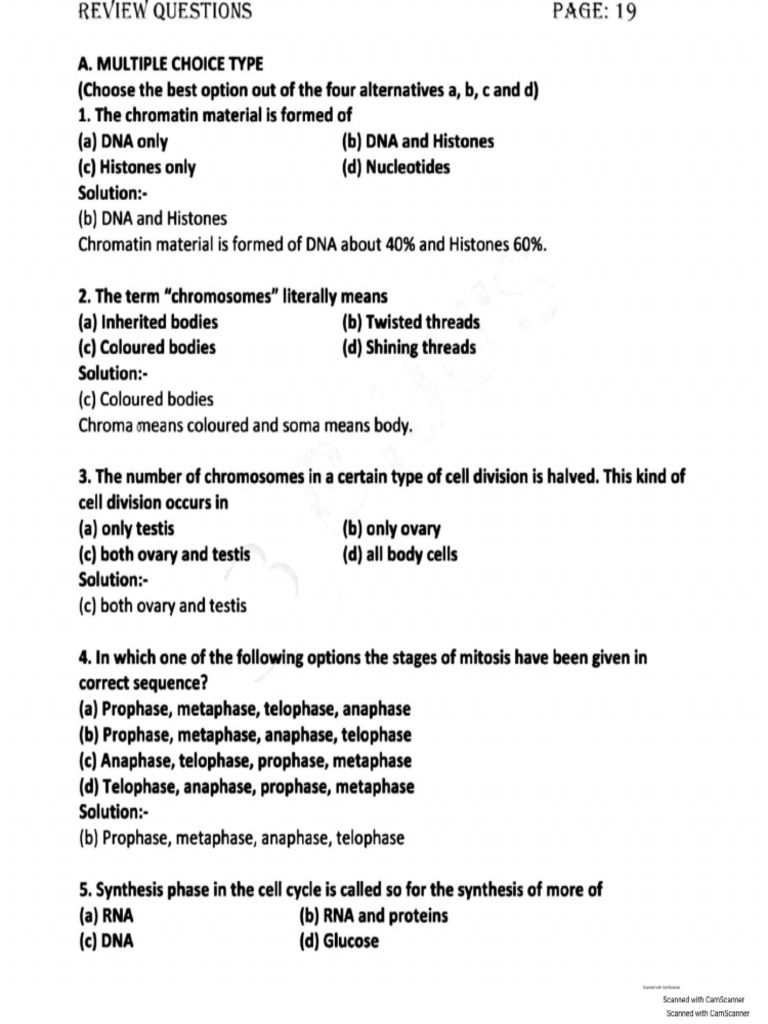 Class X Subject Biology Chapter-2 Structure of Chromosomes Cell Cycle and Cell division | PDF