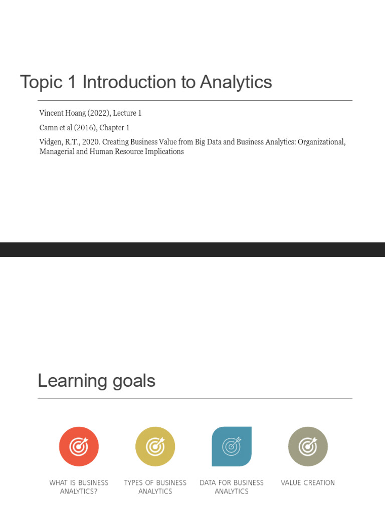 Topic 1 Introduction To Analytics | PDF | Analytics | Big Data
