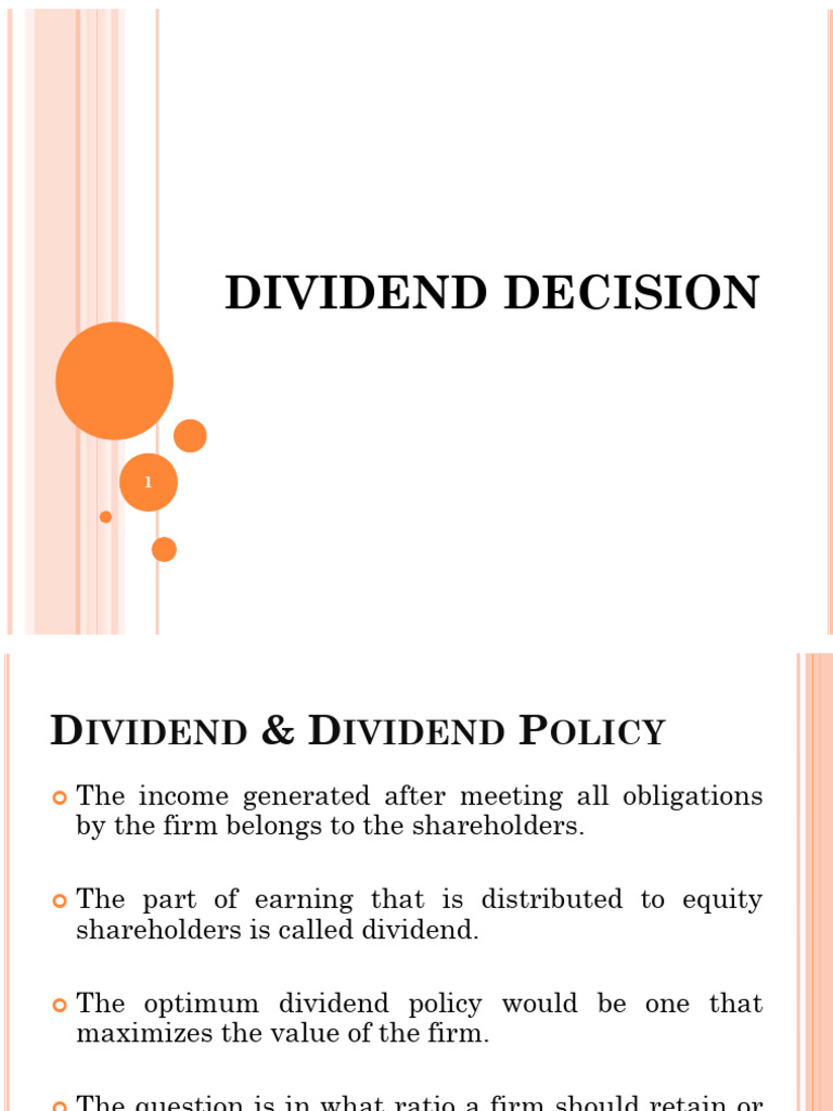 Dividend Decision | PDF | Dividend | Money