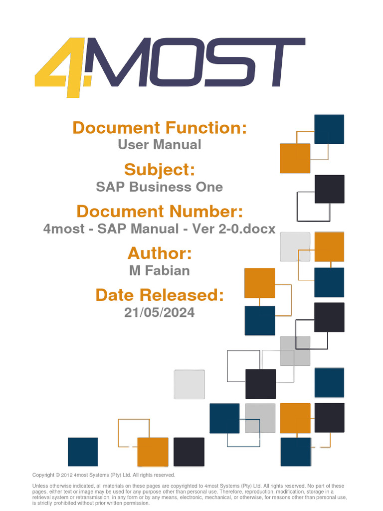 4most - SAP Manual - Logico Ver 2-0 | PDF | Business | Invoice