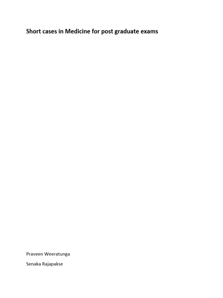 Short Cases in Medicine For Post Graduate Exams | PDF | Pulse | Heart