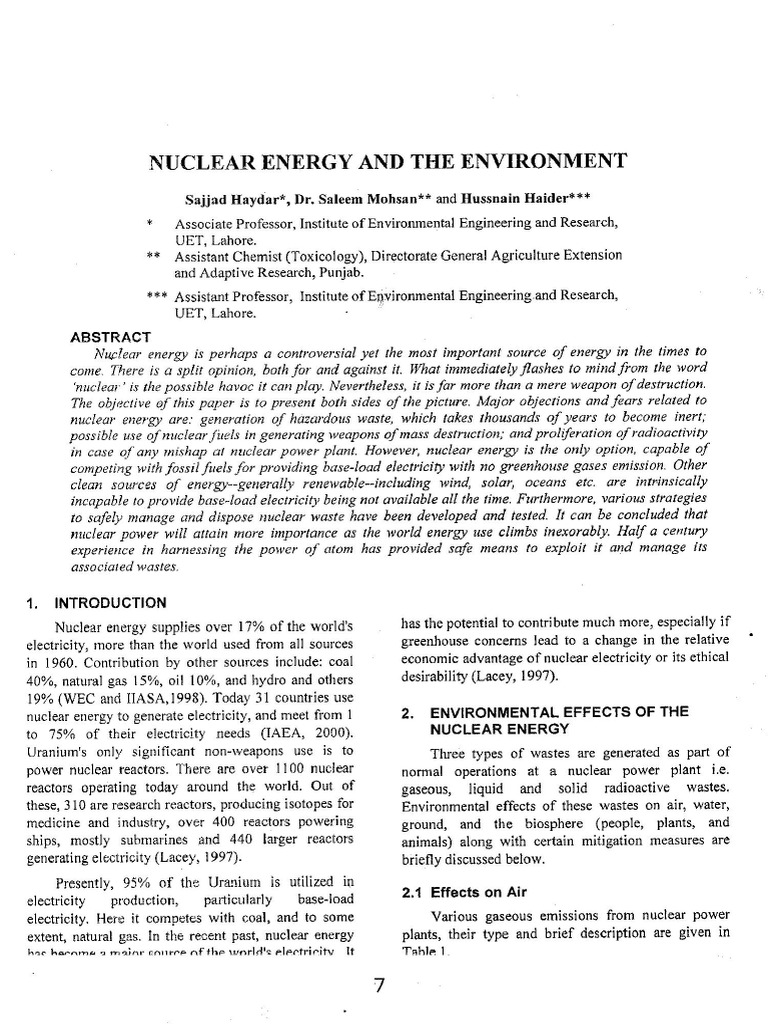 04-Nuclear Energy and Environment - 2005 | PDF
