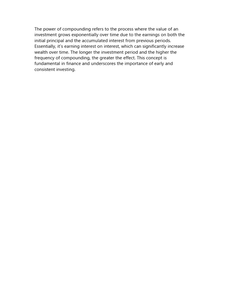 Understanding Compounding in Investing | PDF