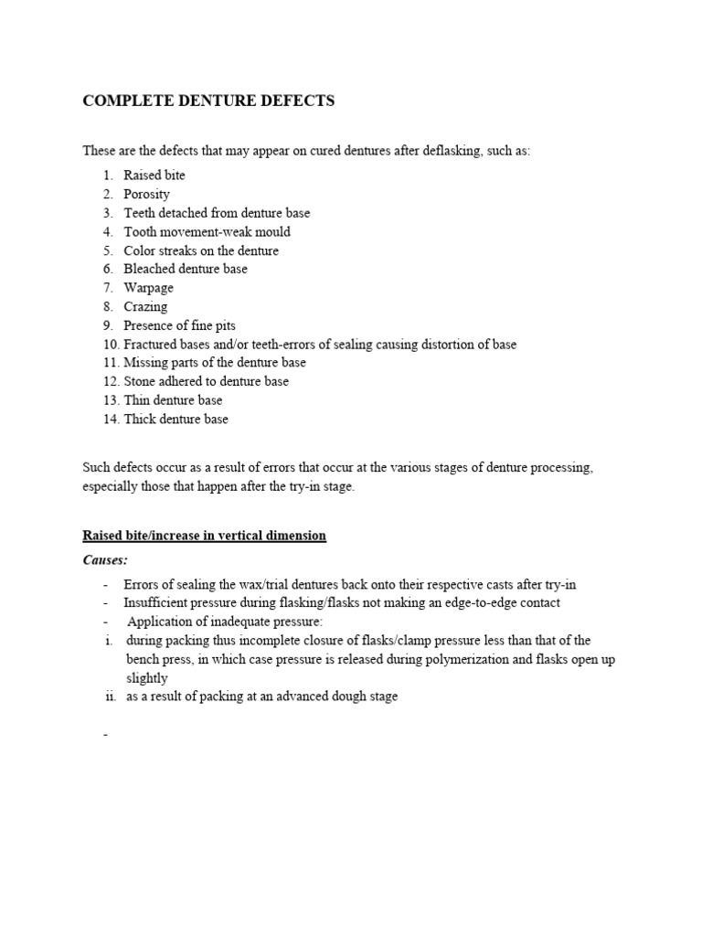 Denture Defects-1 | PDF | Dentures | Porosity
