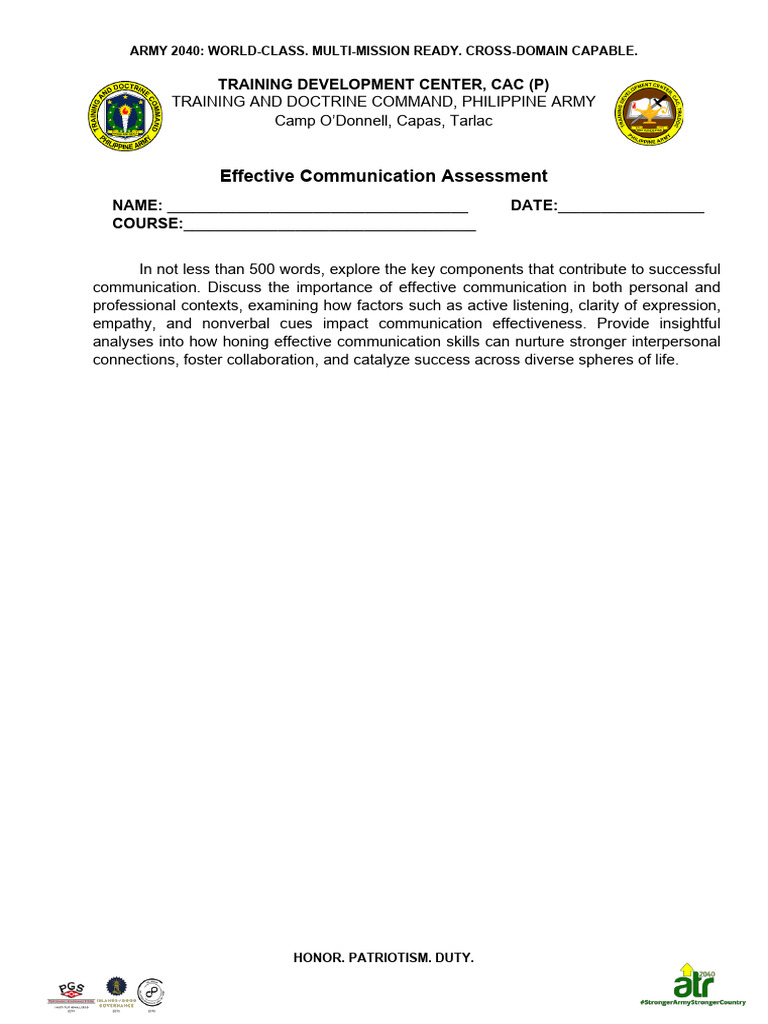 2. Assessment- Effective Communication | PDF | Communication | Essays