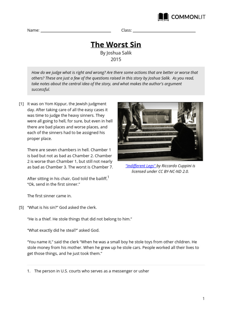 The Worst Sin | Download Free PDF | Sin