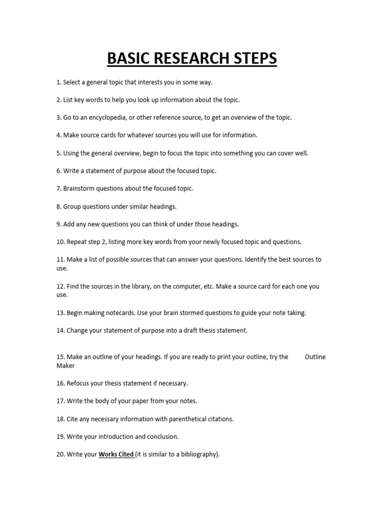 Basic Research Steps - Guide | PDF | Computers