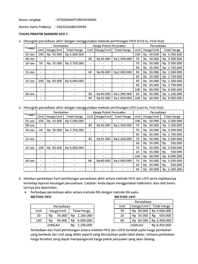 Tpm 1 Perhitungan Fifo Lifo Pdf