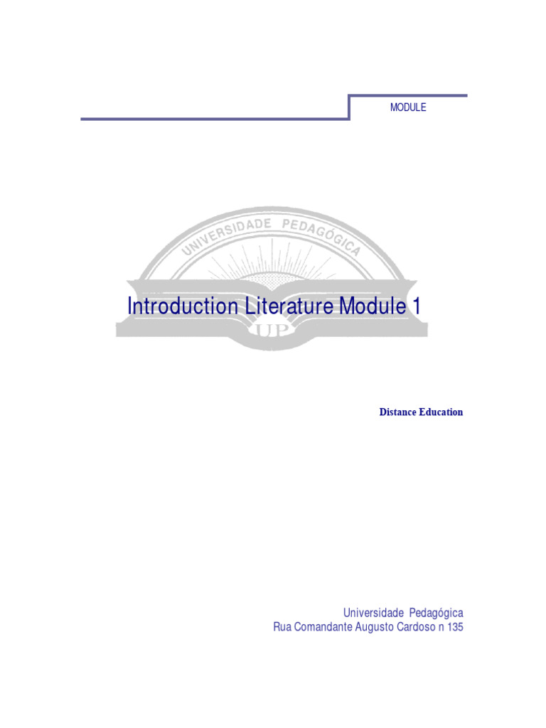 Introduction To Literature - Module | PDF | Study Skills | Question