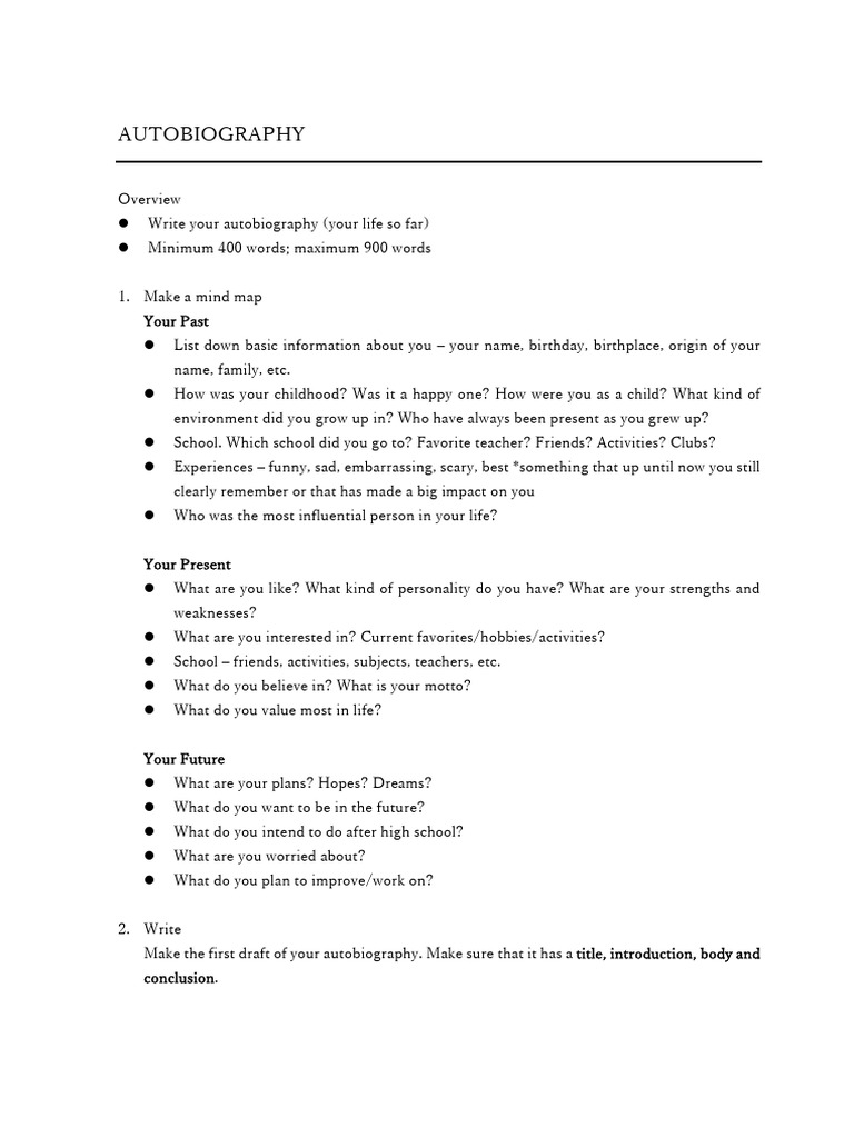 How to Write Your Autobiography | PDF | Cognitive Psychology ...