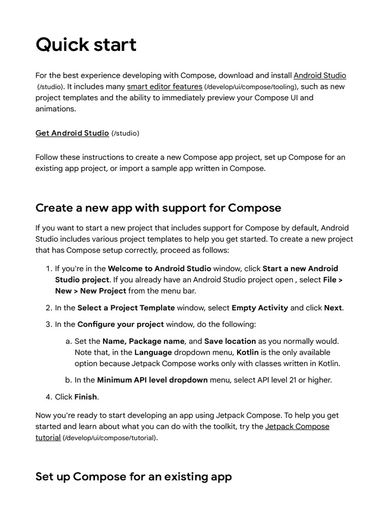 Quick Start - Jetpack Compose - Android Developers | PDF | Android (Operating System) | Software