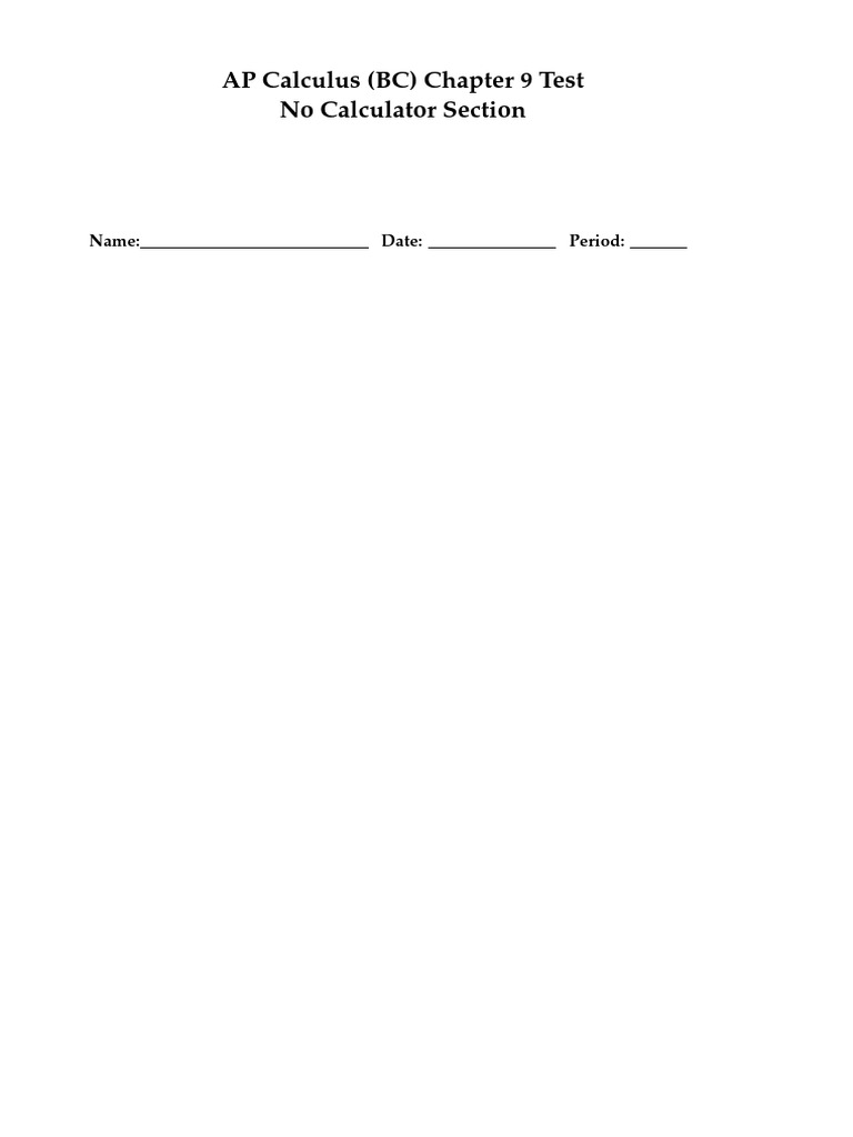 AP Calculus BC Series BC Exam MCQ | PDF | Mathematical Analysis ...