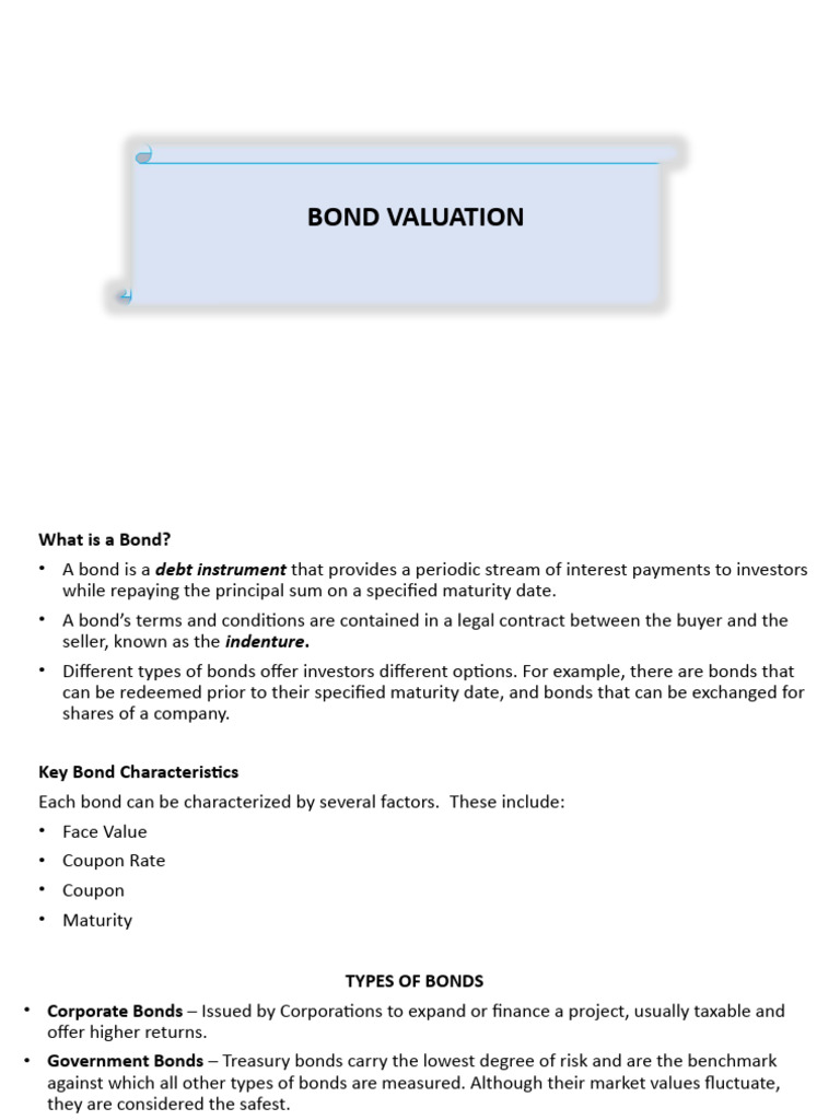 Lecture 3-Bond Valuation | PDF | Bonds (Finance) | Yield (Finance)