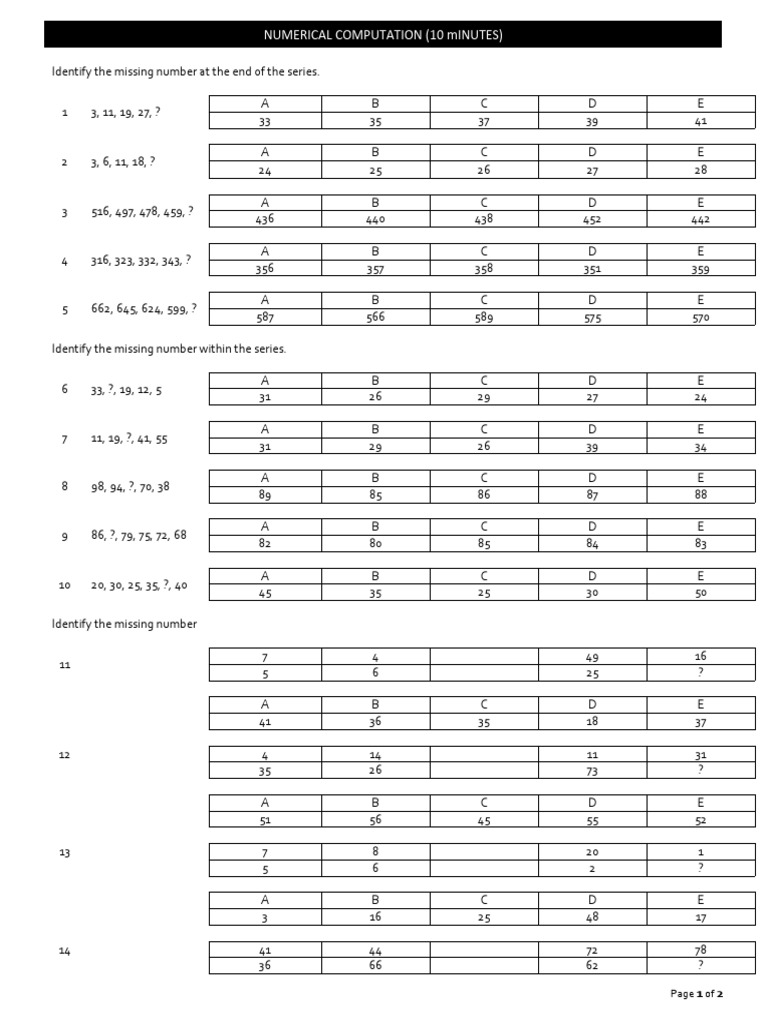 Numerical Reasoning | PDF