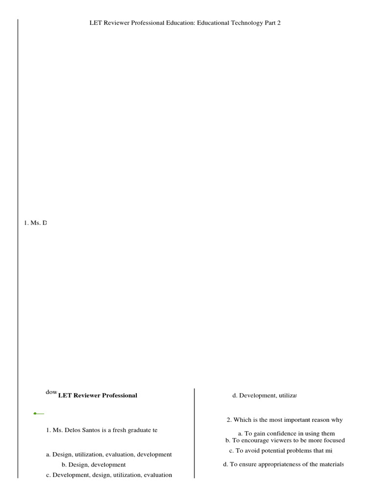 LET Reviewer: Educational Tech Part 2 | PDF | Educational Technology ...