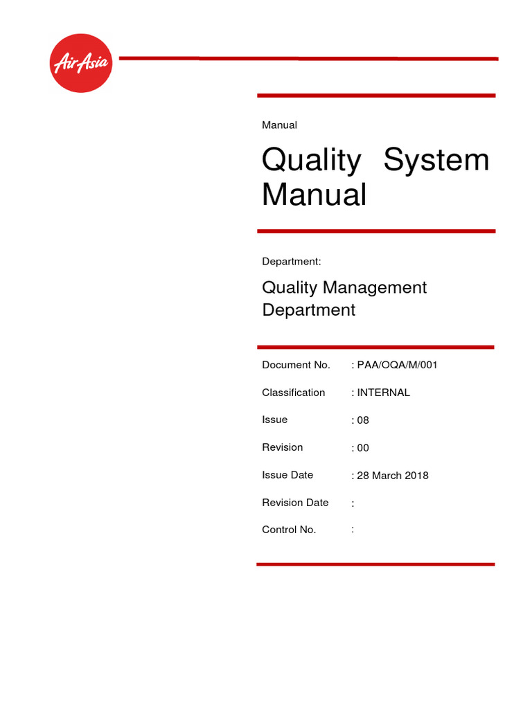 Quality System Manual Uncontrolled | PDF | Business
