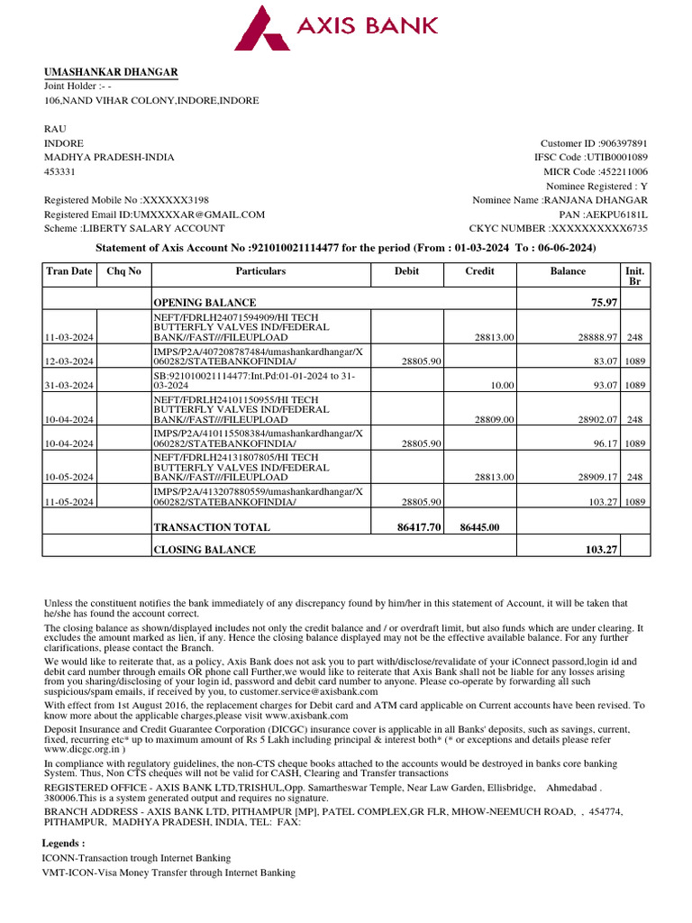 Account STMT XX4477 06062024 | Download Free PDF | Banks | Debit Card