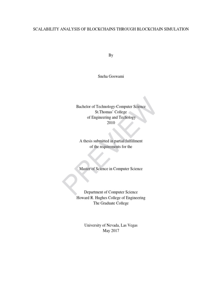 Scalability Analysis Of Blockchains Through Blockchain Simulation Pdf Key Cryptography