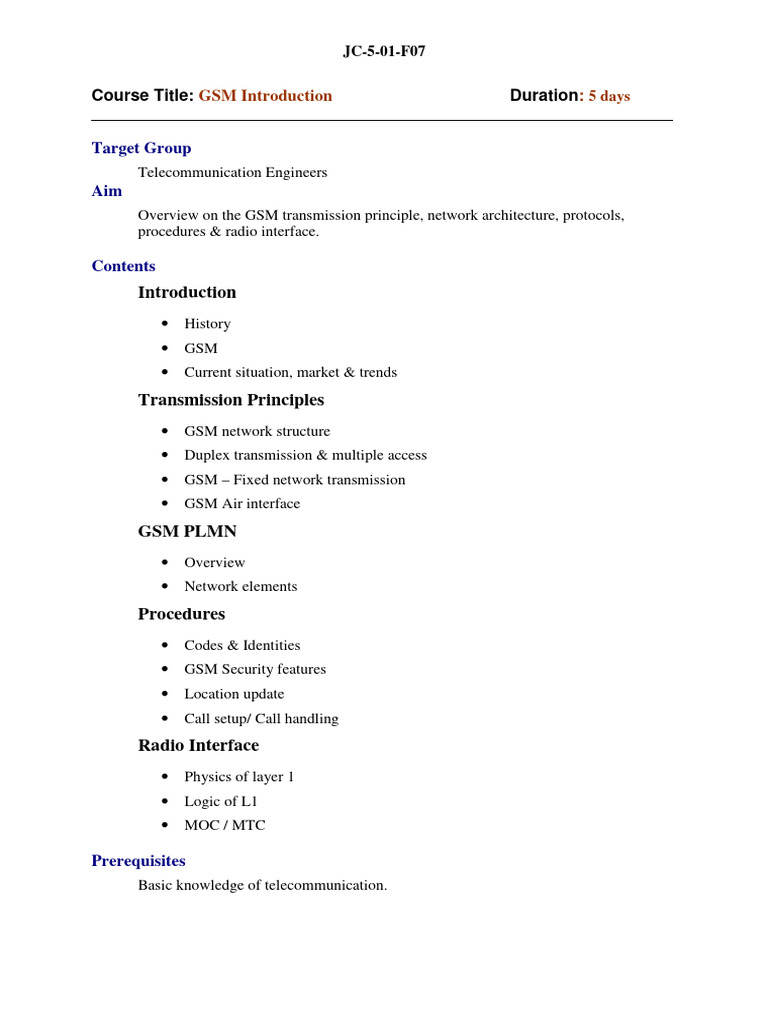 GSM Transmission Principles Overview | PDF | Computers | Technology ...