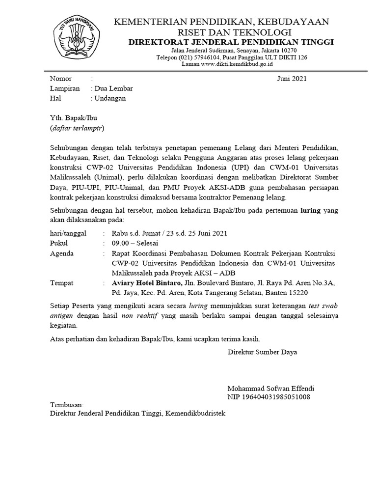 Contoh Undangan + Rundown | PDF | Seni