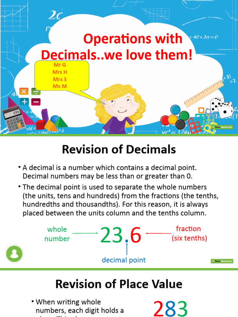 Decimals and Place Value in Operations - MRG | PDF | Division ...