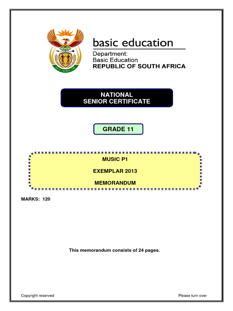 Music P1 Grade 11 Exemplar 2013 Eng Memo | PDF | Jazz | Musical ...