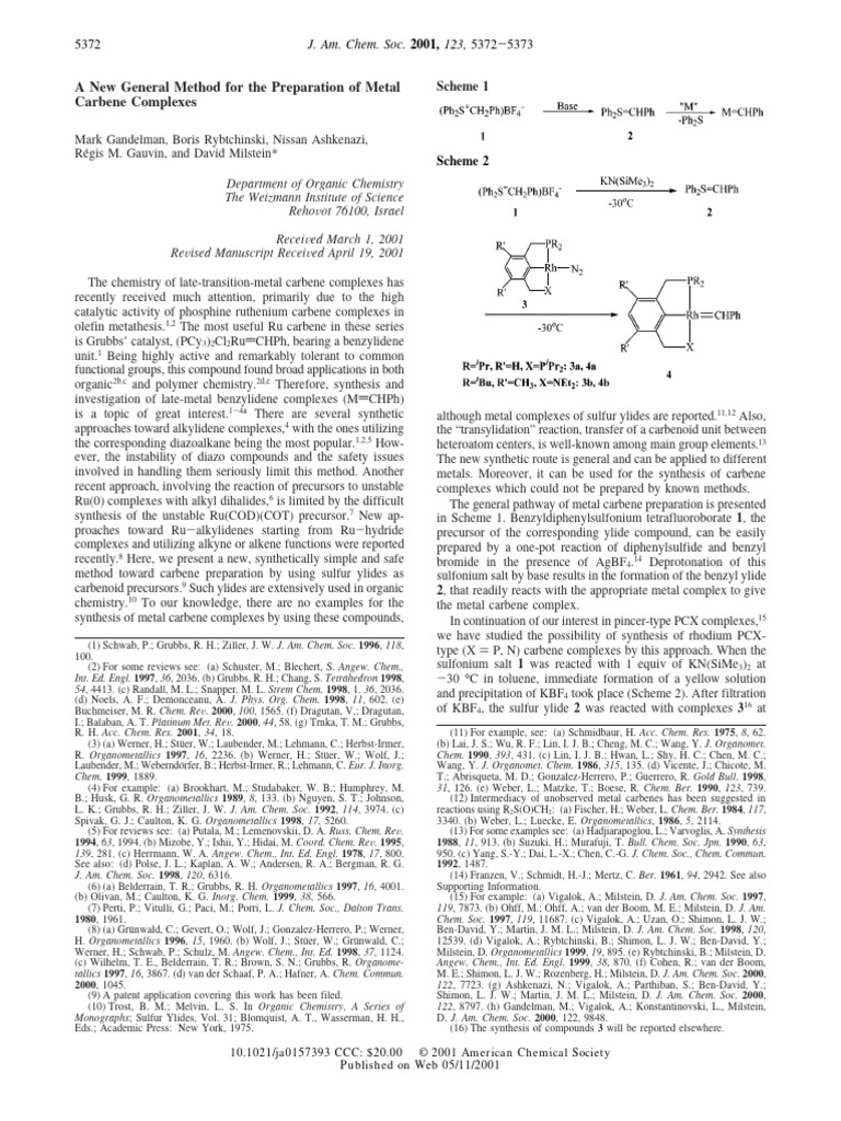 Preperation of Metal Carbene New | PDF | Organic Chemistry | Chemistry
