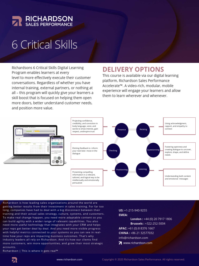 Six Critical Skills Training Program Brochure | Download Free PDF ...